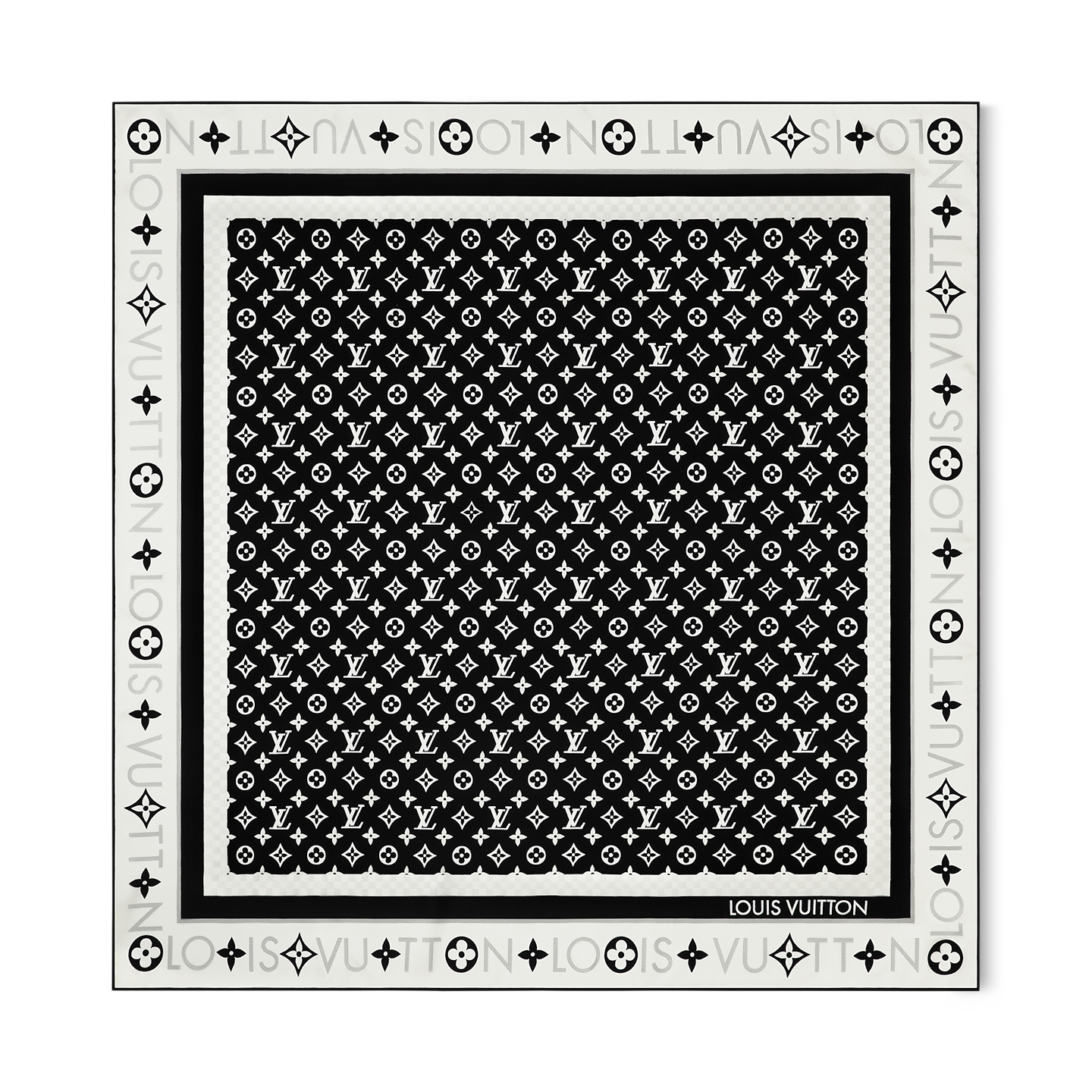 Khăn Lụa Vuông Monogram Infinity 90 . Màu Đen - Phụ kiện | LOUIS VUITTON